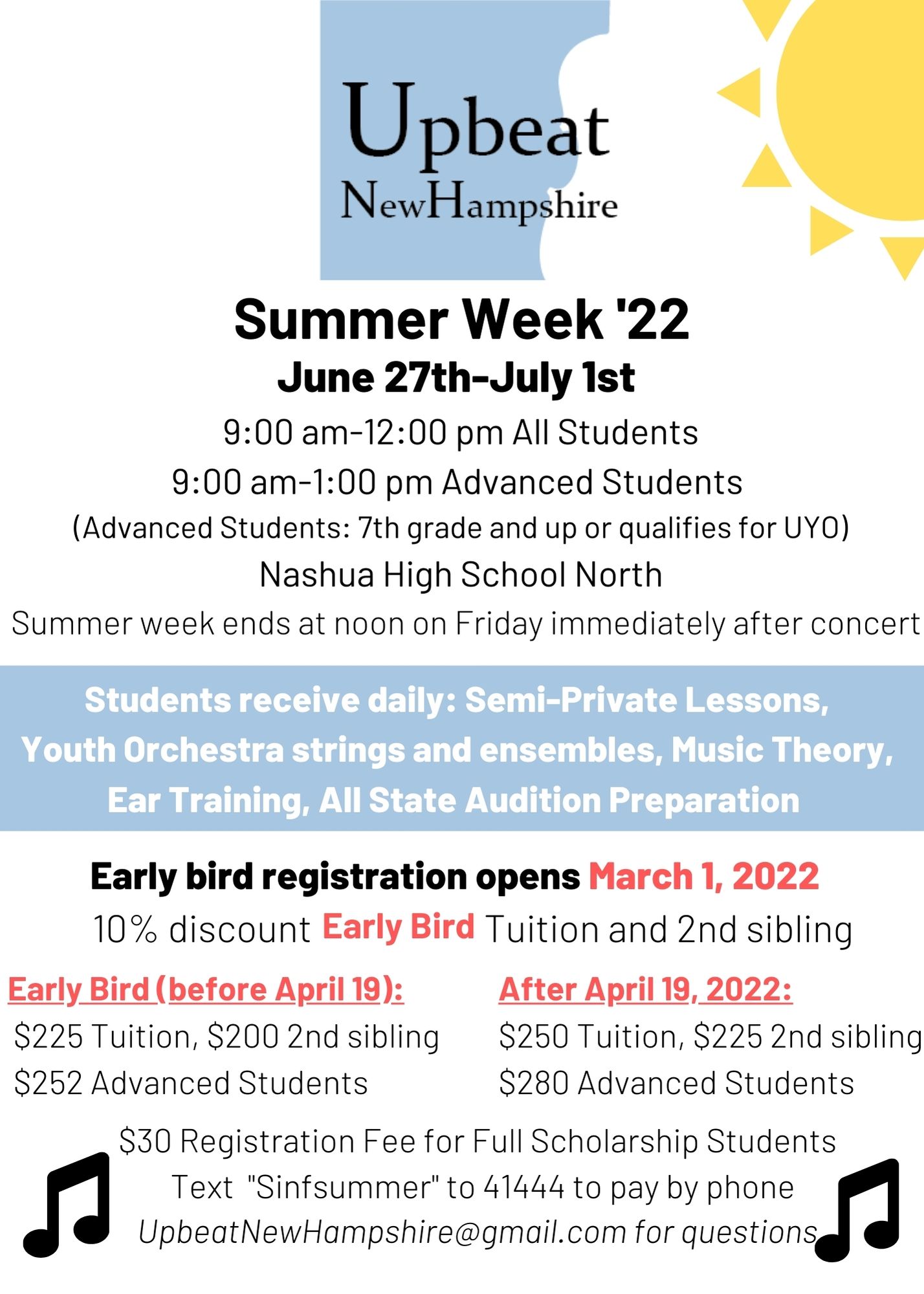 Summer Strings registration full | Upbeat New Hampshire